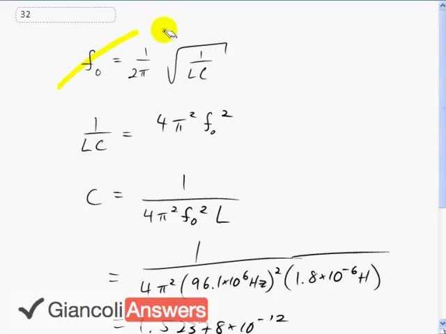 Giancoli 6th Edition, Chapter 22, Problem 32 Giancoli 6th Edition, Chapter 22, Problem 32